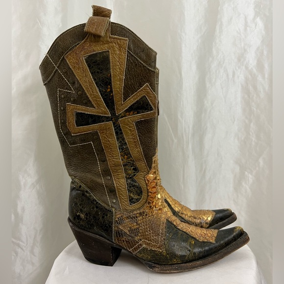 Stetson | Shoes | Stetson Snake Skin And Geniune Leather Cowboy Boots ...